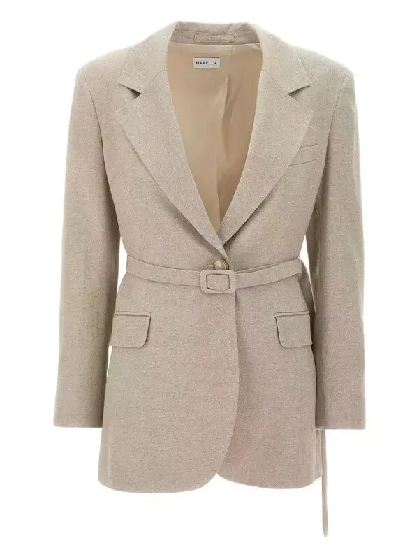 Marella Narrow-lapel Belted Blazer