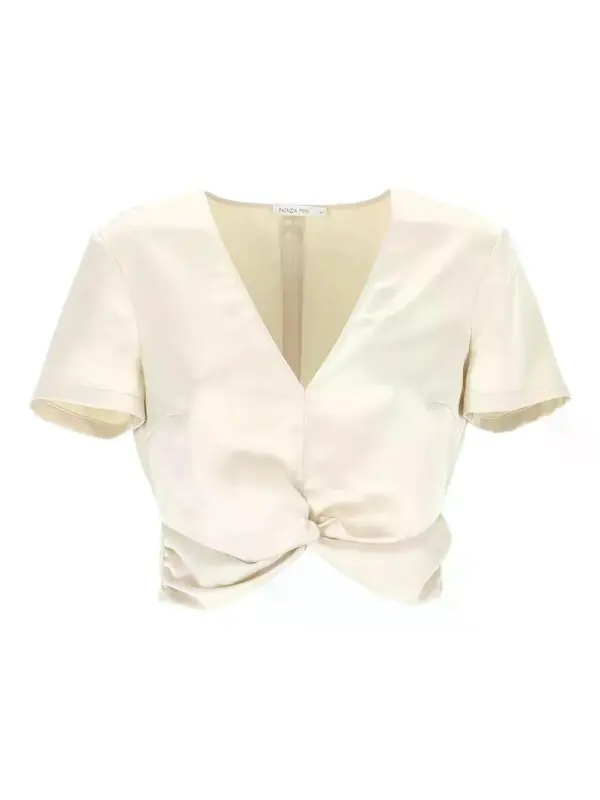 Patrizia Pepe Twist-front Satin Top