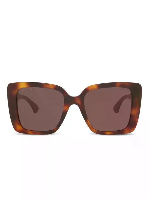 Gucci Tortoiseshell Square-frame Sunglasses