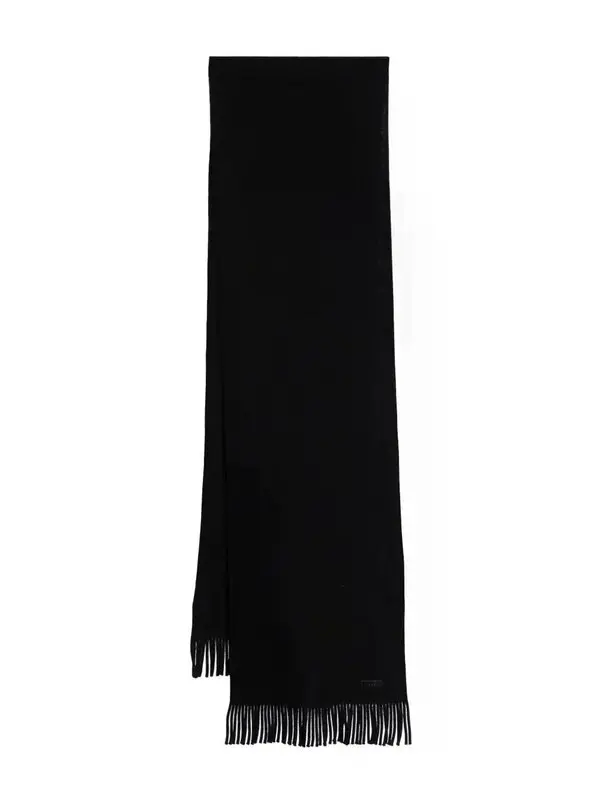 Hugo Boss Logo-patch Wool Scarf - Blue