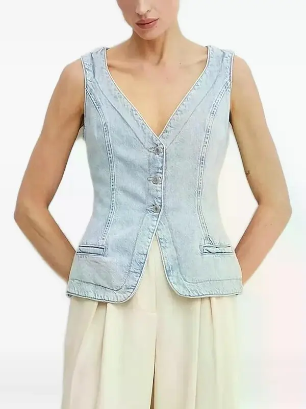 Guess Denim Button-fastening Vest
