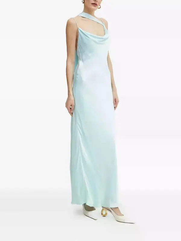 Bardot Cowl-Neck Draped Maxi Dress - Blue | Editorialist