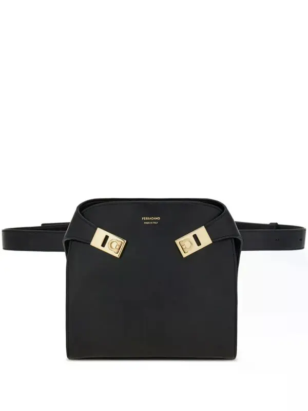 FERRAGAMO Small Hug Buckle Belt Bag - Black