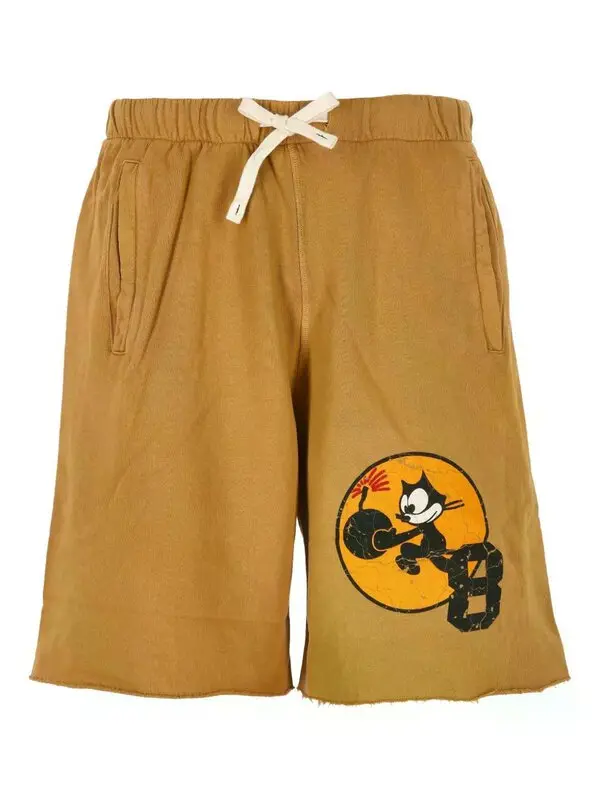 FRONT STREET 8 Raw-cut Drawstring Shorts