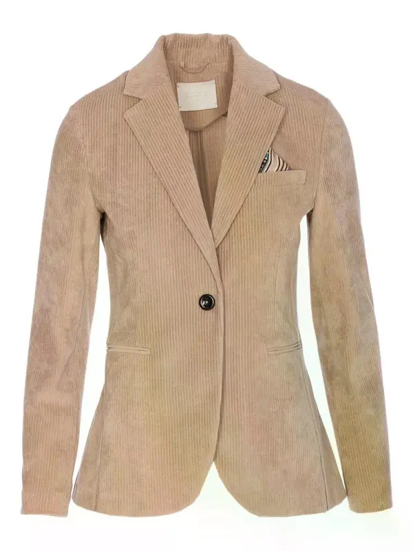 CIRCOLO 1901 Corduroy V-neck Blazer - Neutrals