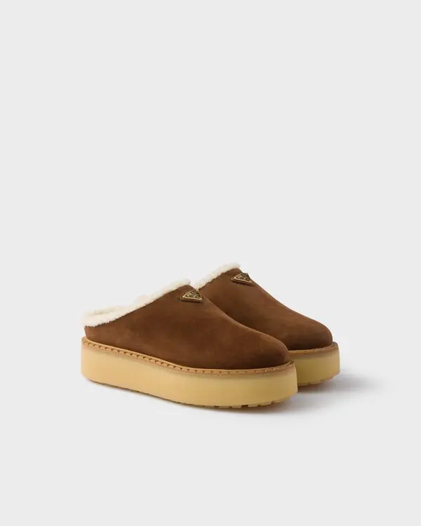 Prada Suede Slippers - Cocoa Brown