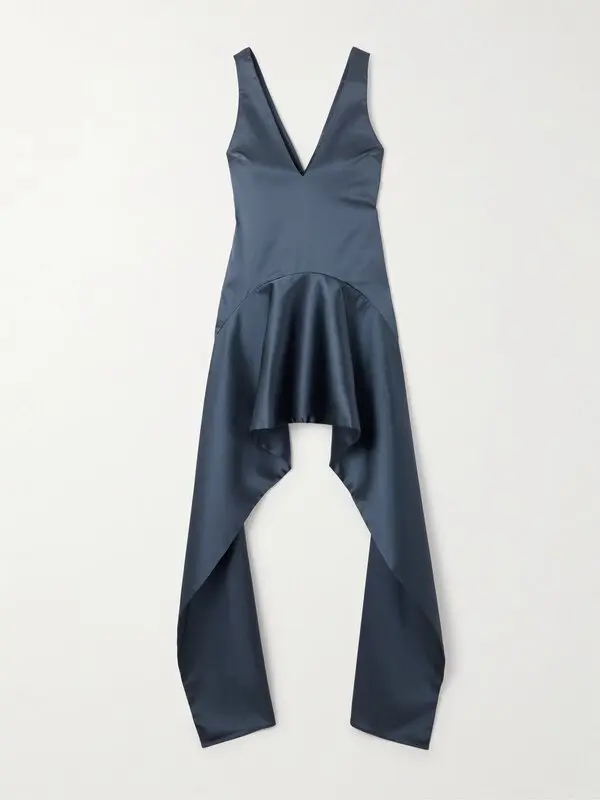 JW Anderson Draped Satin High-low Dress - Blue