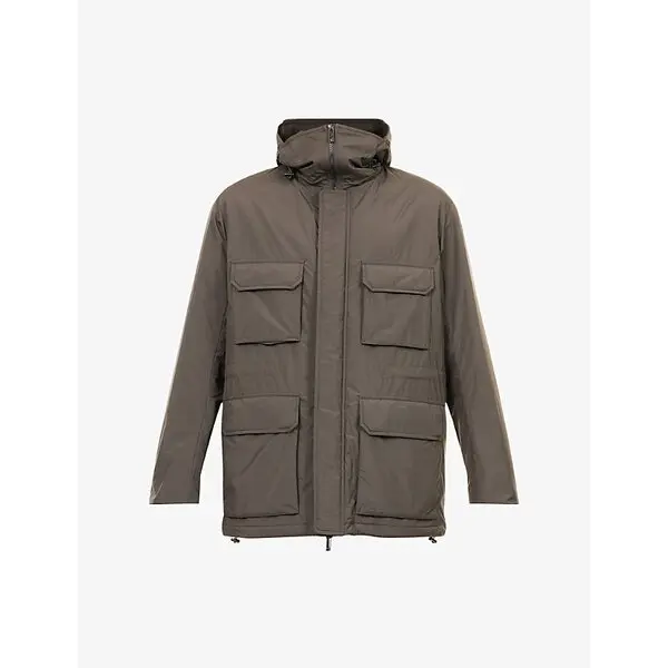 Emporio Armani Logo-patch Flap-pocket Shell Jacket