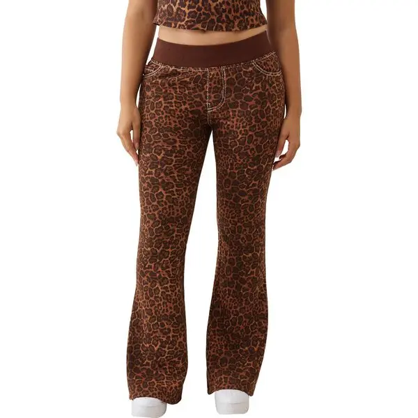 True Religion Print Flare Leg Jeans