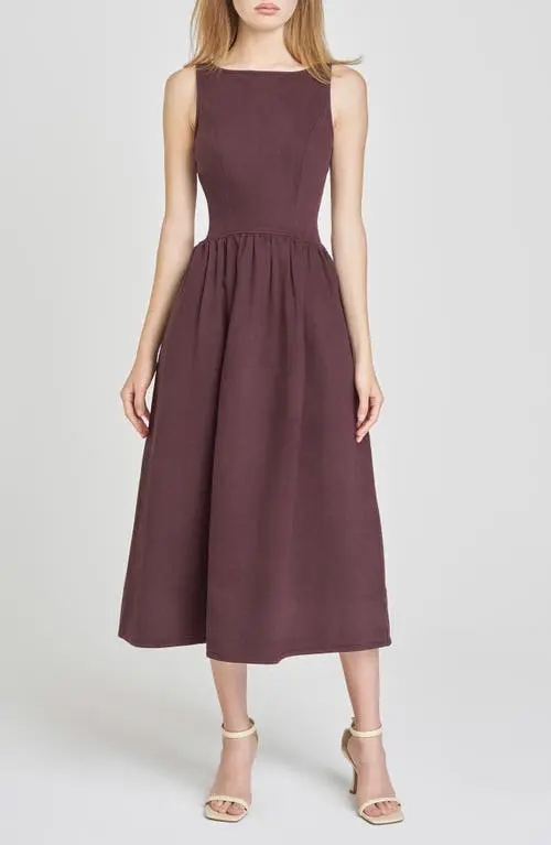 WAYF Amelia Denim Midi Dress