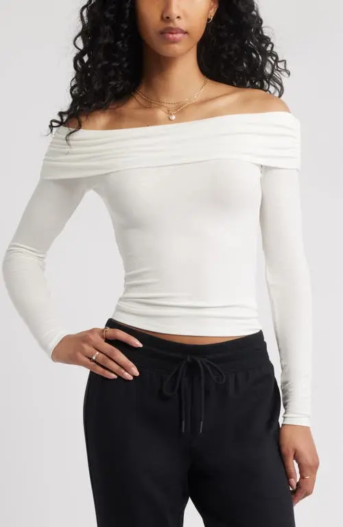 Bp. Rib Off-the-shoulder Top - Ivory