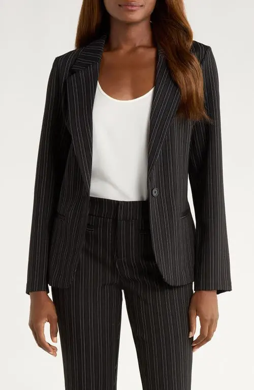 LIVERPOOL Stripe Fitted One-button Blazer