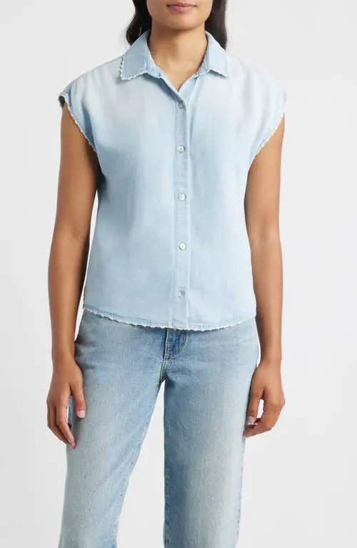 CLOTH & STONE Trim Chambray Shirt - Sun Bleach Wash
