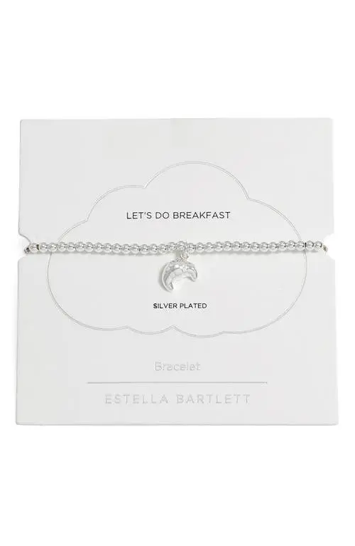 Estée Lauder Sienna Croissant Beaded Stretch Bracelet - Silver