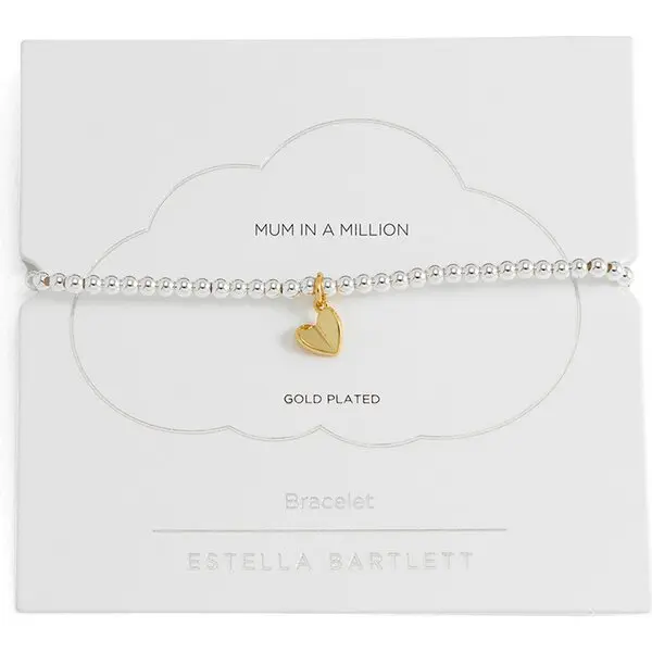 Estée Lauder Sienna Heart Beaded Stretch Bracelet - Gold And Silver