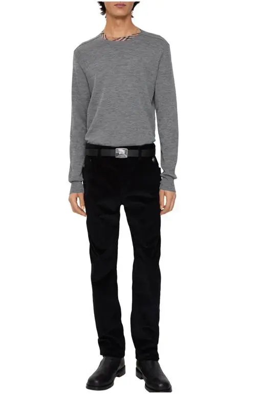 Burberry Slim-fit Corduroy Trousers - Black