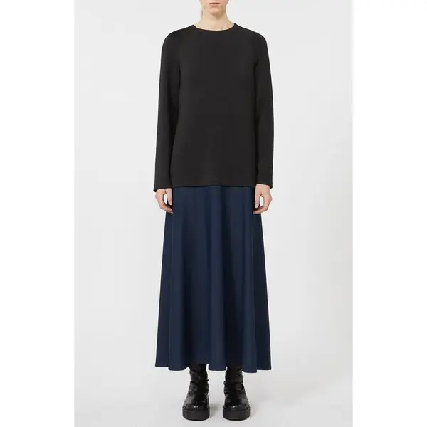 MM BY MAX MARA Zadar Long Sleeve Mixed Media Maxi Dress
