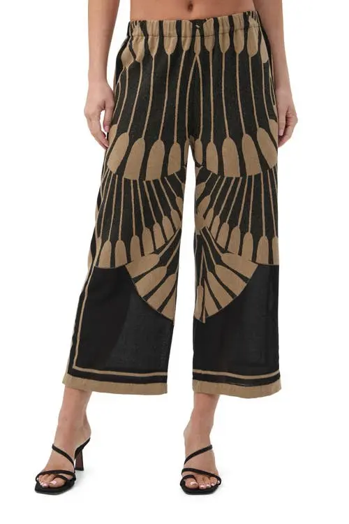 Trina Turk Estella 2 Printed Crop Pant - Black/camel