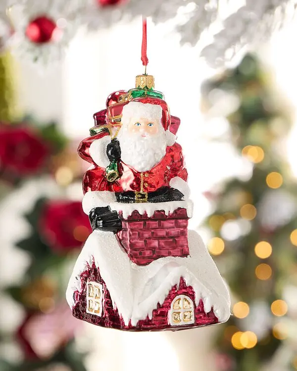 Neiman Marcus Santa With Bag Christmas Ornament
