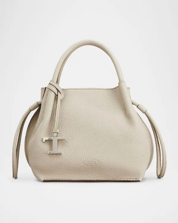 TOD'S Grain Leather T Timeless Bucket Bag