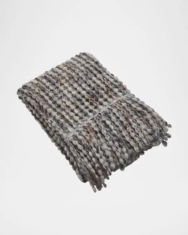 Brunello Cucinelli Embroidered Wool & Cashmere Scarf