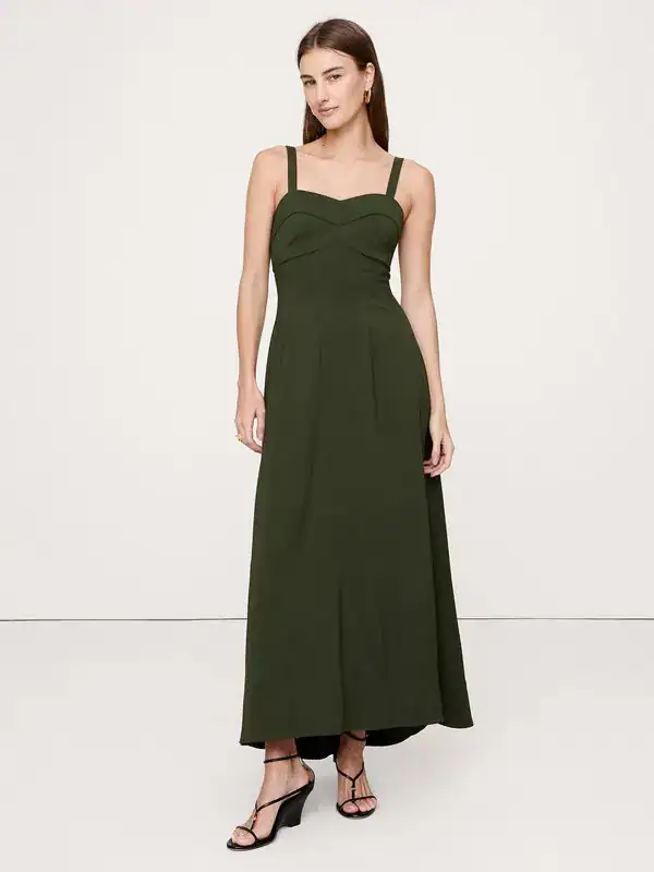slim fit dress slacks BANANA REPUBLIC Green Wrap Dress Size 10 – alineconsignment main image 0