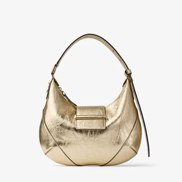 JIMMY CHOO Bar Hobo Small Vintage Metallic Leather Shoulder Bag
