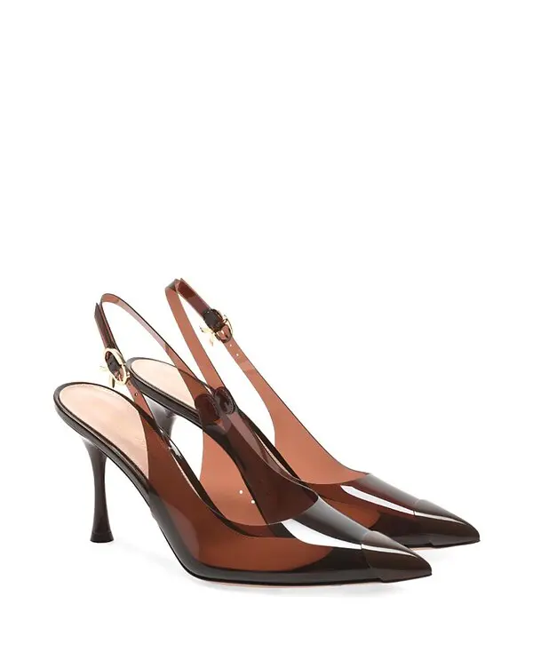GIANVITO ROSSI Diana 85 Slingback Pumps - Brown Tpu