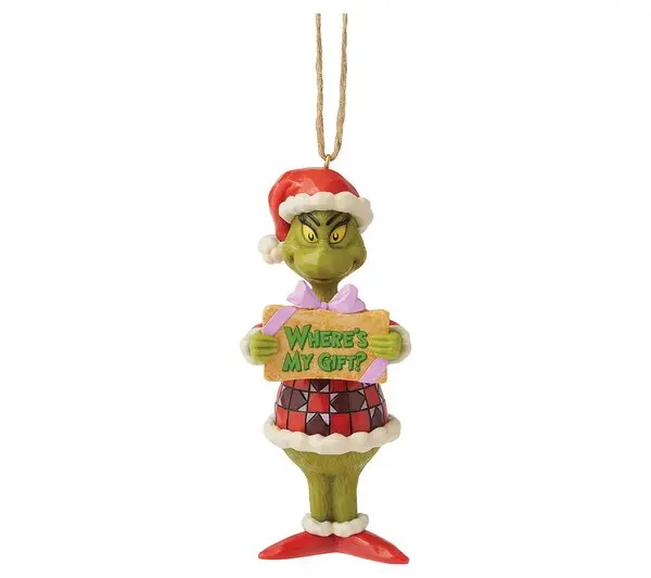 JIM SHORE Grinch Grinch Message Ornament Hangin G Ornament 5in
