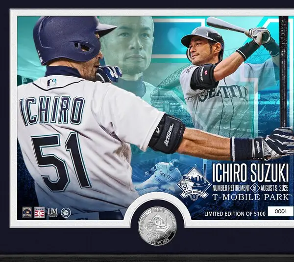 HIGHLAND MINT Ichiro Suzuki Seattle Mariners Re Tirement Frame