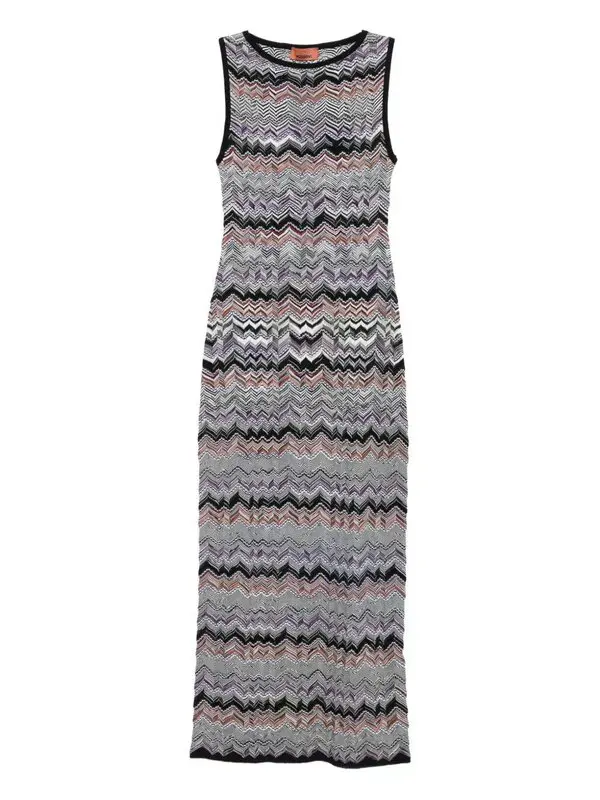 Missoni Zigzag-pattern Midi Dress - Black