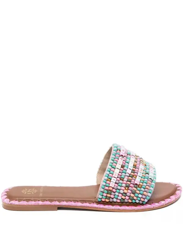 DE SIENA Bead Embellished Sandals - Neutrals