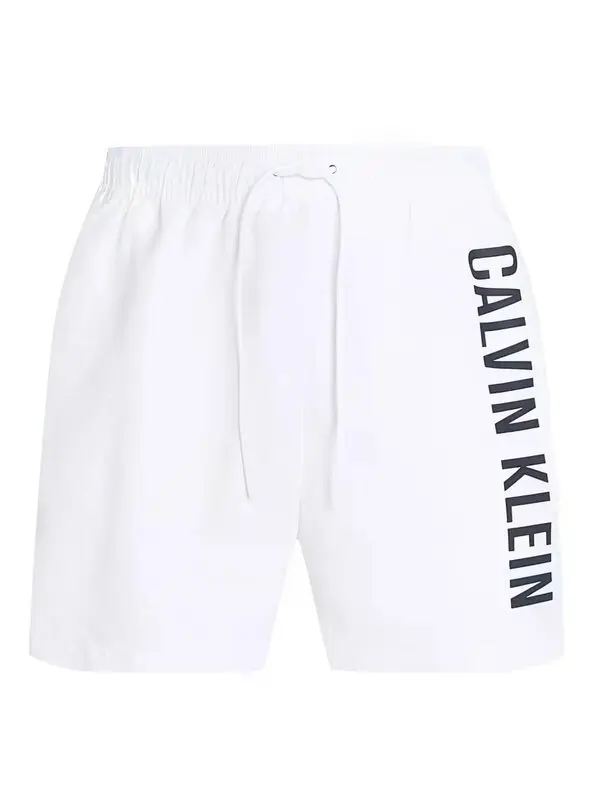 Calvin Klein Logo-print Swim Shorts - White
