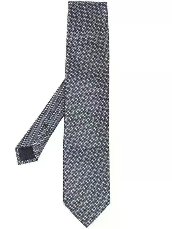 TOM FORD Patterned Jacquard Silk Tie - Blue
