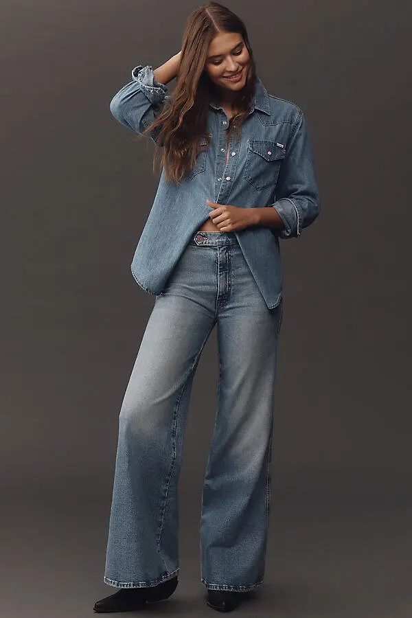 MOTHER The Tab Roller Skimp High-rise Flare Jeans