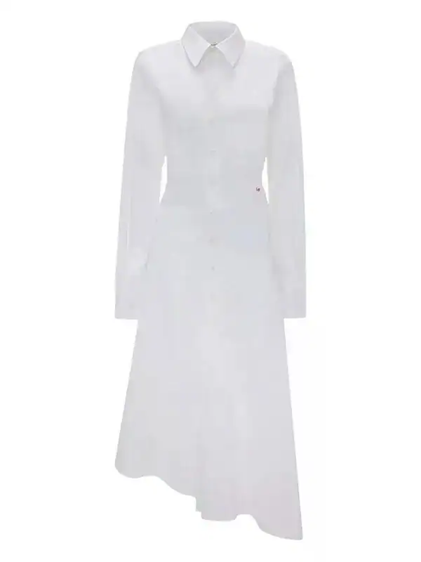 navy blue dress for baby girl White Asymmetrical Shirt Dress with Tulle Layer – SimpleModerne main image 1