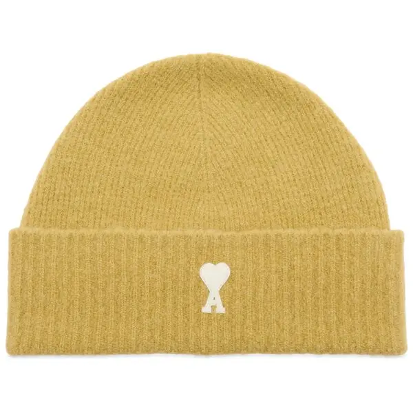 Ami Alpaca Knit Beanie - Anis/ecru