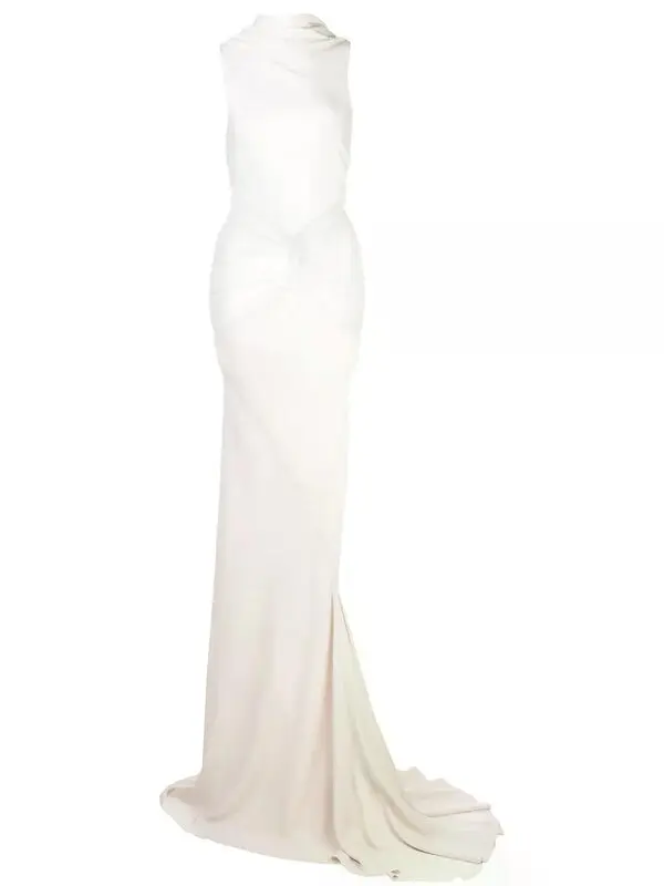 Rick Owens Sleeveless Ruched Long Gown