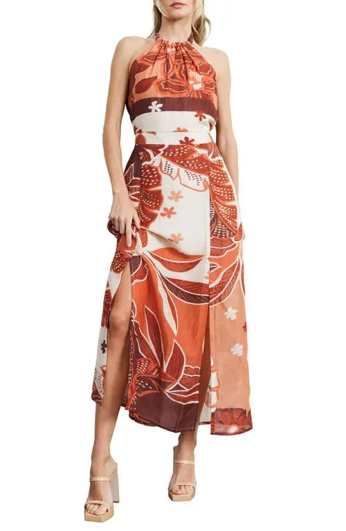 CIEBON Floral Halter Maxi Dress