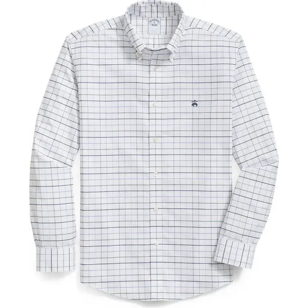 Brooks Brothers Tattersall Check Wrinkle Resistant Stretch Cotton Button-down Shirt