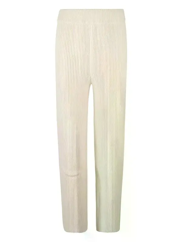 JIL SANDER Ribbed Knitted Trousers - Neutrals
