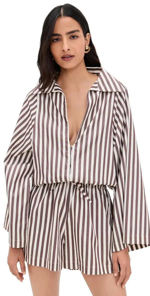 Faithfull The Brand Aksel Romper - Norway Stripe Espresso