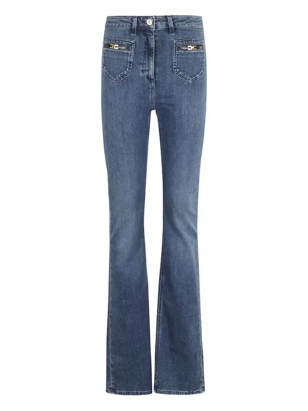 Elisabetta Franchi Flared Leg Jeans - Blue