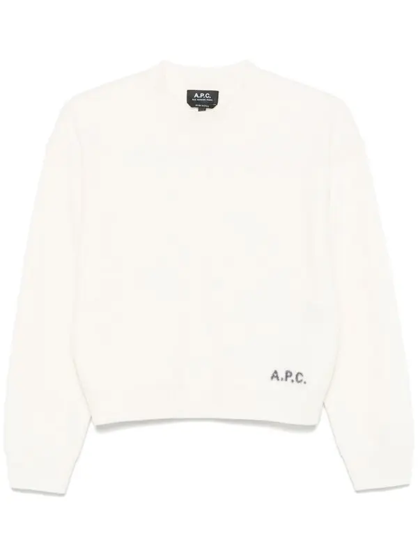 A.p.c. Knitted Virgin Wool Sweater - White