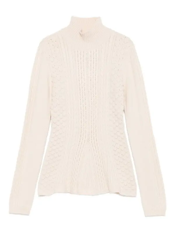 Twin-set Turtleneck Cable Knit Sweater
