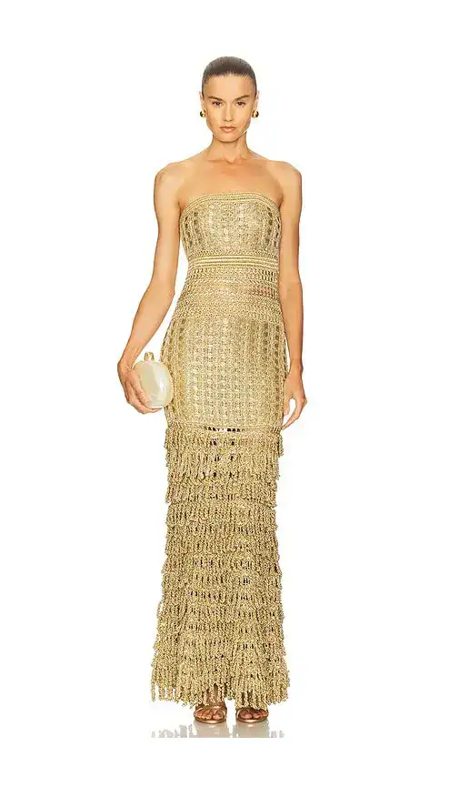 Cult Gaia Morgan Metallic Knit Dress In Gold - 35% Off | Editorialist