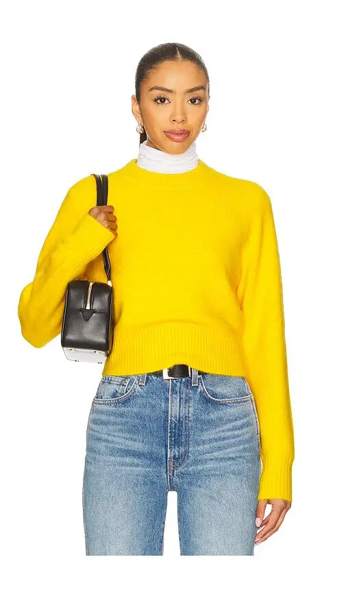 PISTOLA Sara Shrunken Crewneck Sweater - Citron