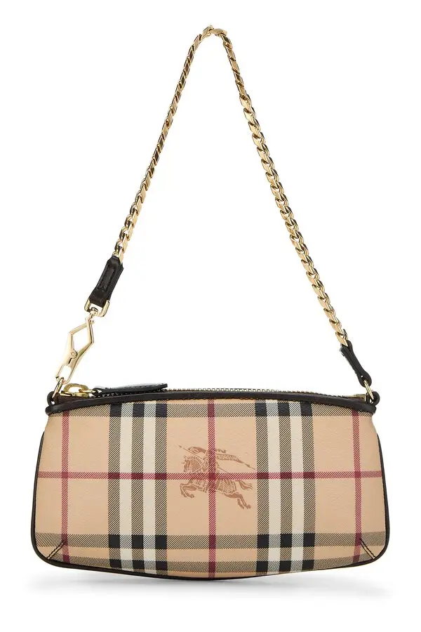 Burberry Clara Haymarket Coated Canvas Pochette