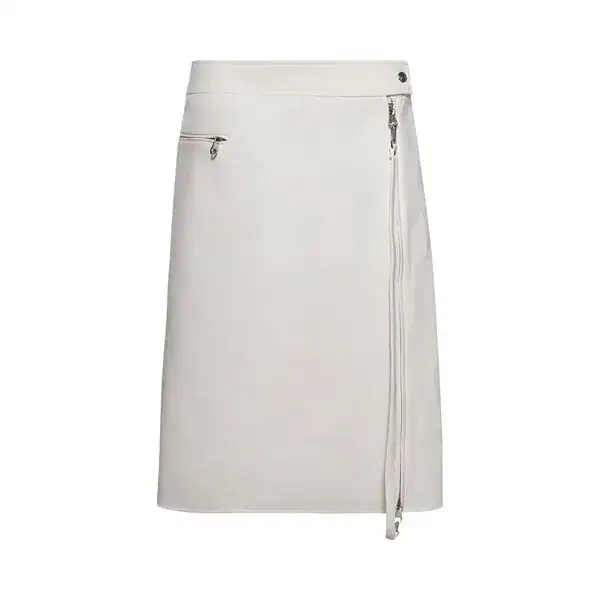 Courreges Zipped Vinyl Skirt In White Editorialist
