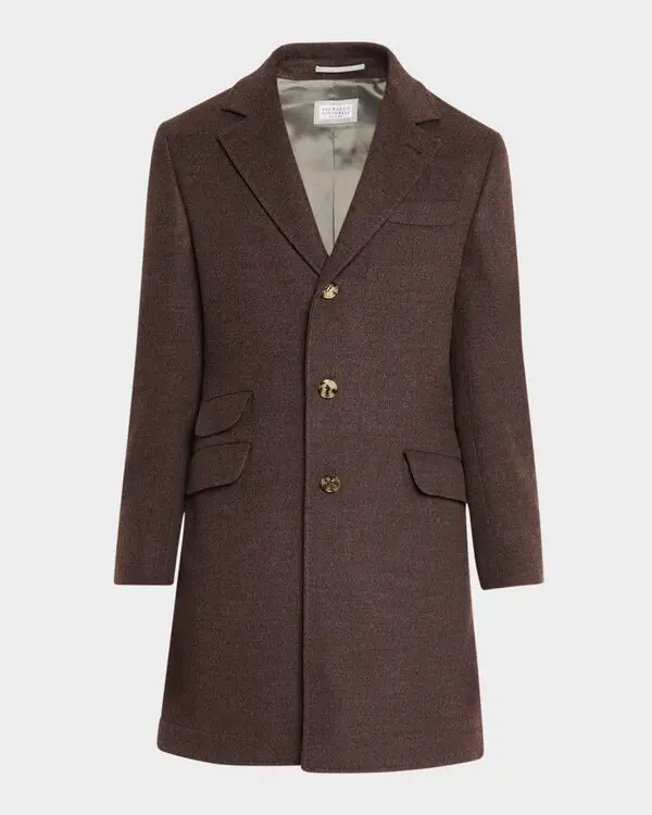 Brunello Cucinelli Traditional-fit Wool Overcoat